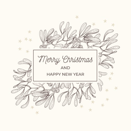 Mistletoe decorative frame Royalty Free Vector Image