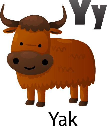 Cartoon happy yak Royalty Free Vector Image - VectorStock