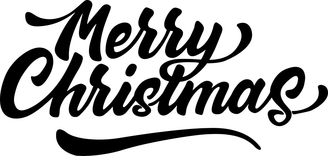 Merry christmas lettering script ink sign Vector Image