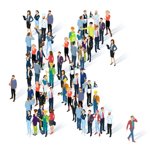 Crowded isometric people numbers Royalty Free Vector Image