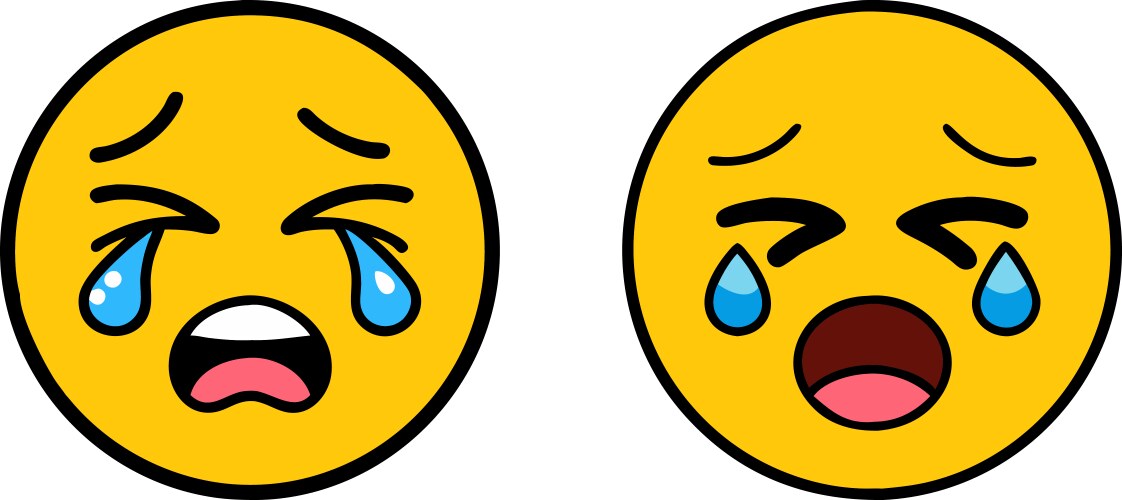 Disappointed but relieved face emoji icon Vector Image