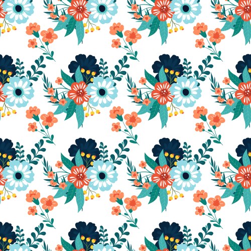 Free colorful small flowers pattern design Vector Image
