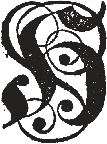 Vintage drawing decorative capital letter g Vector Image