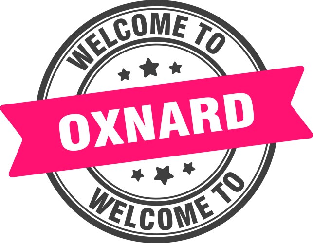 Welcome to oxnard stamp oxnard round sign Vector Image