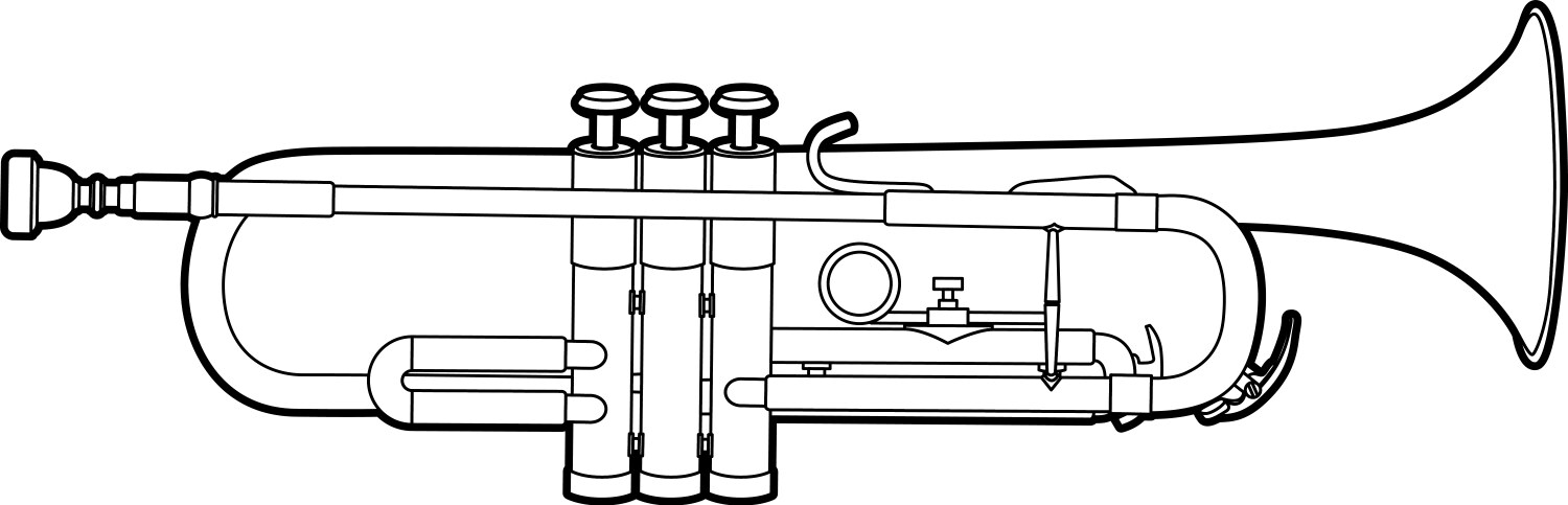 Trumpet line icon musical and instrument Vector Image