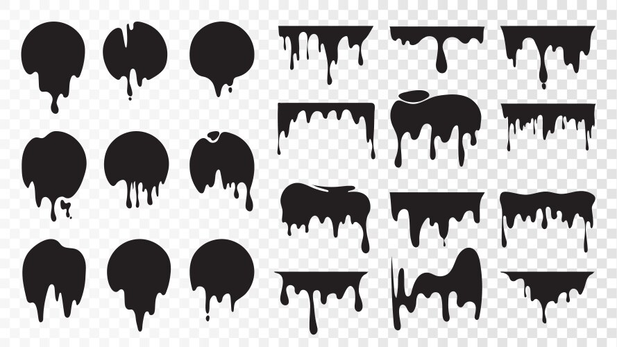 Paint drip stickers dripping liquid current Vector Image