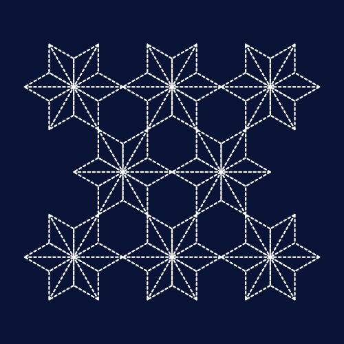 Japanese sashiko style pattern background Vector Image