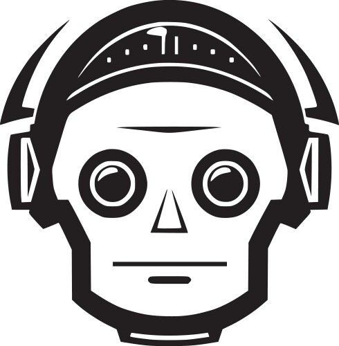 Robot - minimalist and simple silhouette Vector Image