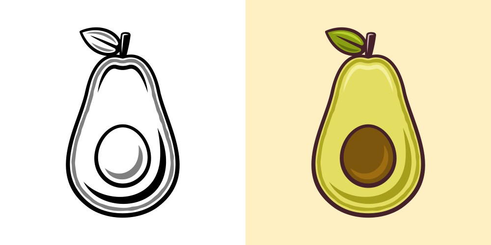Avocado Black White Vector Images (over 13,000)