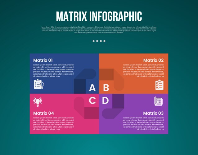 Matrix structure dimensions template infographic Vector Image