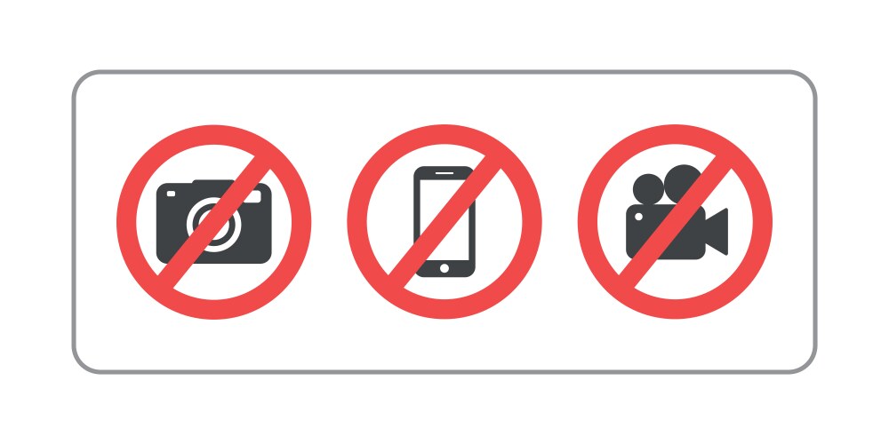 No photography and video recording sign red Vector Image