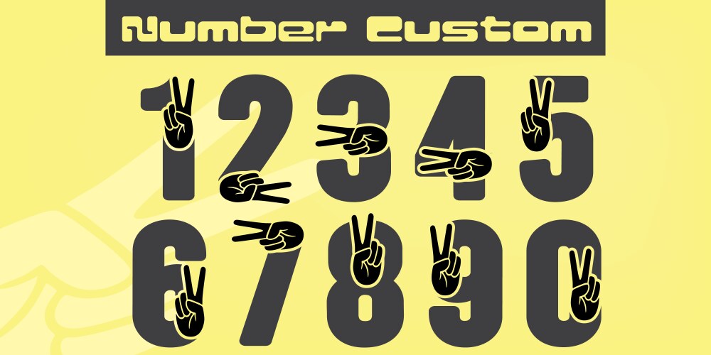 Numbers 1 to 50 premium Royalty Free Vector Image