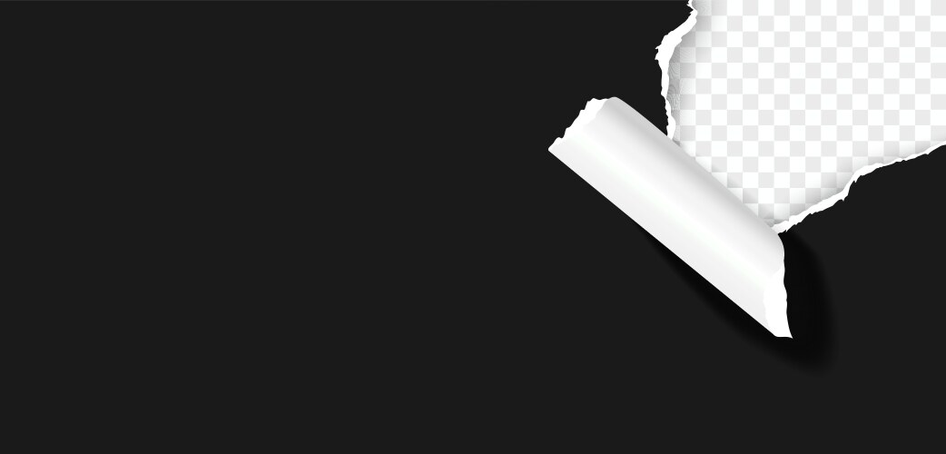 Black torn paper isolated on transparent Vector Image