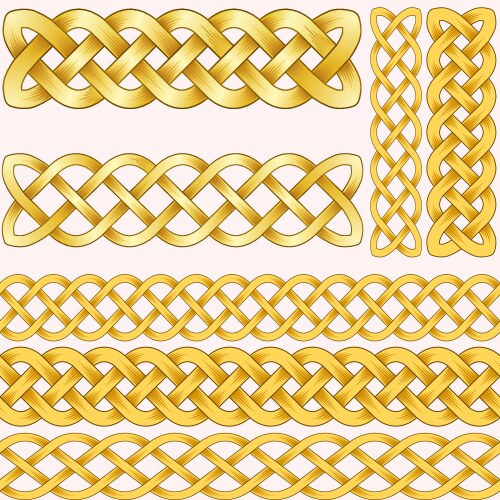 Set of silver celtic braids Royalty Free Vector Image
