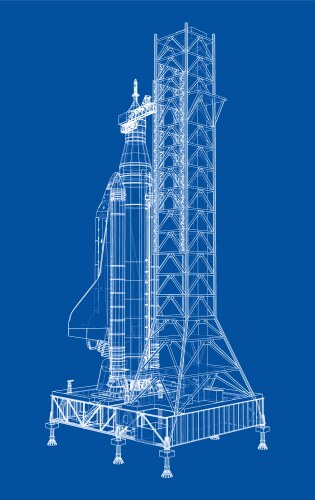 Rocket engines drawings Royalty Free Vector Image