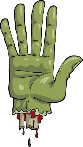 Cartoon a purple zombie hand Royalty Free Vector Image