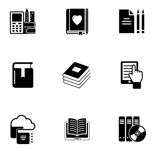 Book icon set simplicity theme Royalty Free Vector Image
