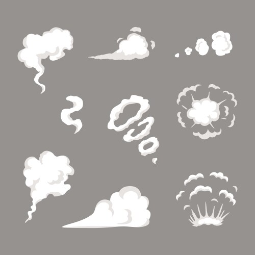 Explosion animation cartoon smoke explode frames Vector Image