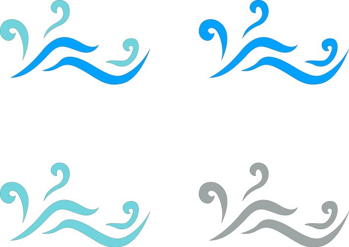 Water waves sign symbol logo Royalty Free Vector Image