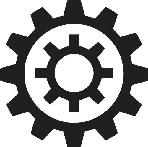 Gear - black and white isolated icon Royalty Free Vector