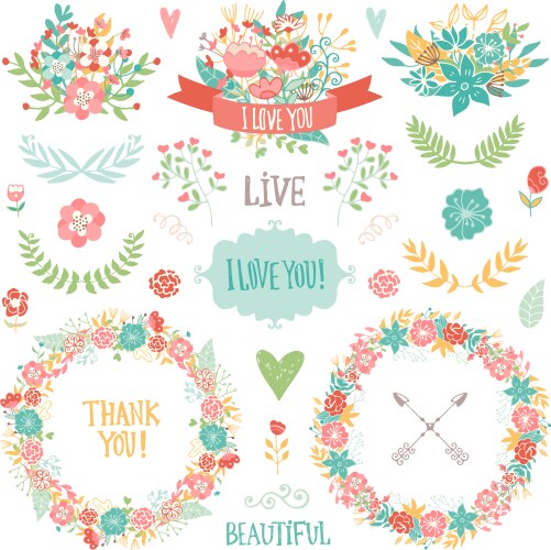 Wedding flower set Royalty Free Vector Image - VectorStock