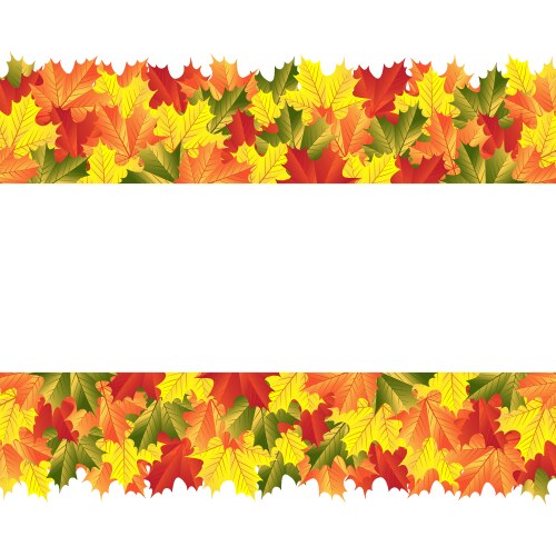 Autumn background banner with leaves border frame Vector Image