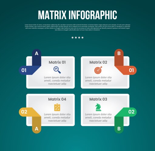 Matrix structure dimensions template infographic Vector Image