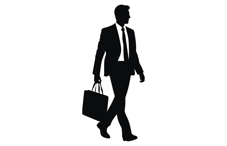 Business man walking with a briefcase Royalty Free Vector