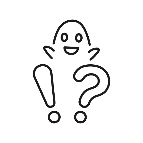Surprised ghost with exclamation and question mark
