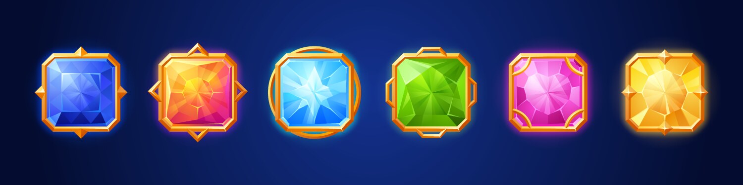 Gold ranking achievement badges for game Vector Image