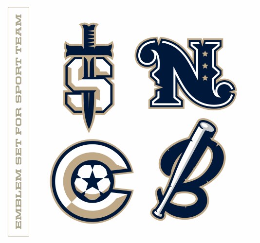 Modern professional letter emblems for sport teams