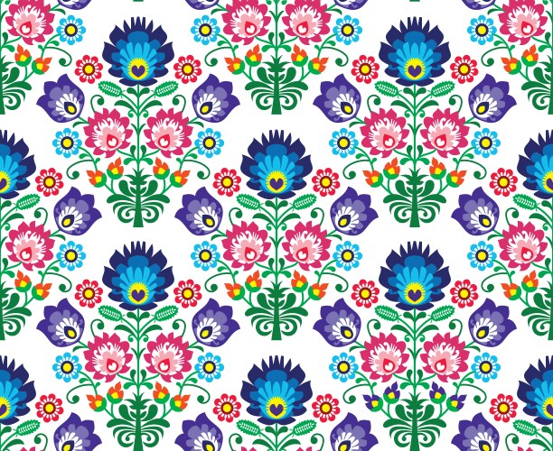 Polish traditional folk art pattern in circle Vector Image