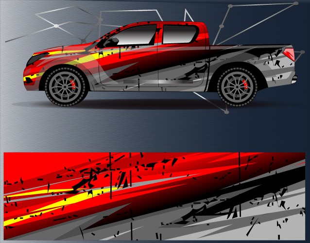 Car wrap graphic racing abstract background Vector Image