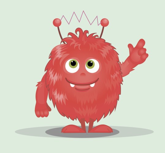 Good red furry monsters 8 Royalty Free Vector Image