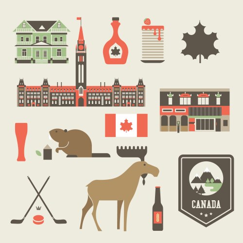 Canada symbols Royalty Free Vector Image - VectorStock