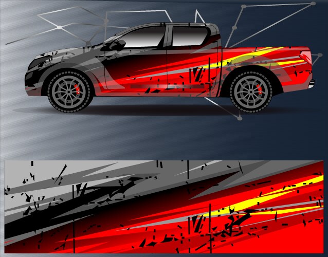Car wrap graphic racing abstract background Vector Image