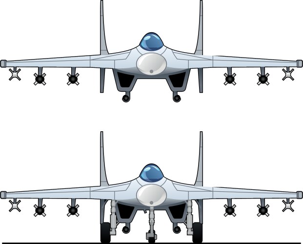 Fighter plane emblems and icons set Royalty Free Vector