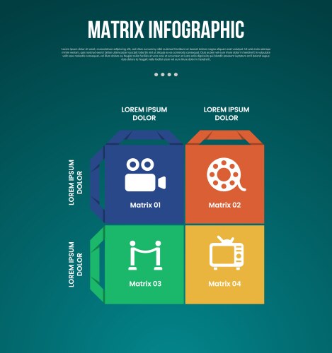 Matrix structure dimensions template infographic Vector Image