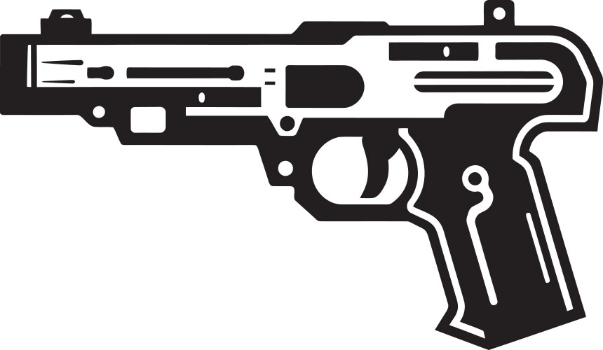 Futuristic plasma rifle emblem cosmic wave gun Vector Image