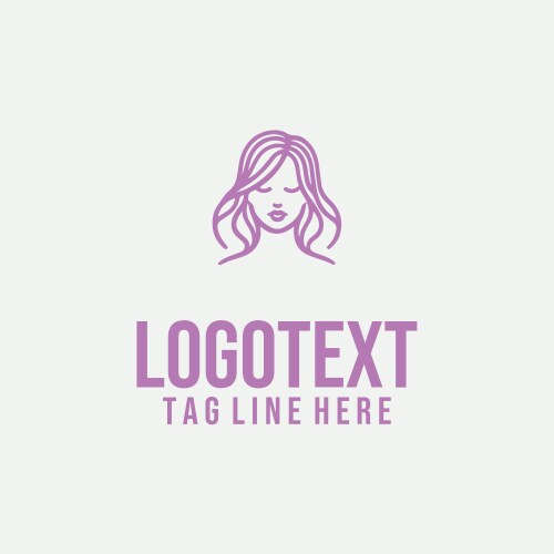 Lady face logo Royalty Free Vector Image - VectorStock