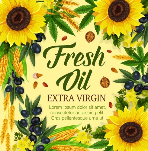 Golden drops sunflower oil 3d realistic Royalty Free Vector