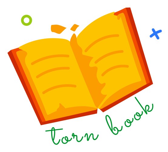 Torn book Royalty Free Vector Image - VectorStock