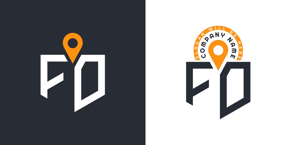 Hr location logo bundle letter dual icons Vector Image