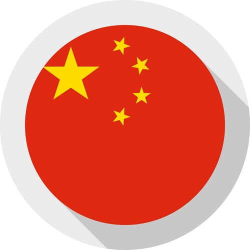 China chinese round circle country flag banner Vector Image