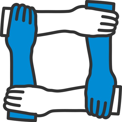Icon of crossed hands Royalty Free Vector Image
