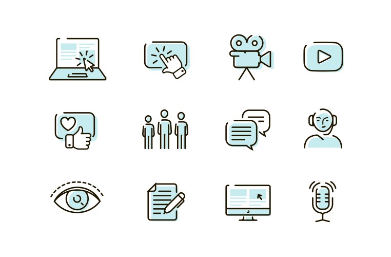 Communication icons grey Royalty Free Vector Image
