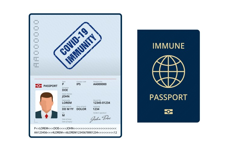 Covid-19 immunity passport certificate Royalty Free Vector