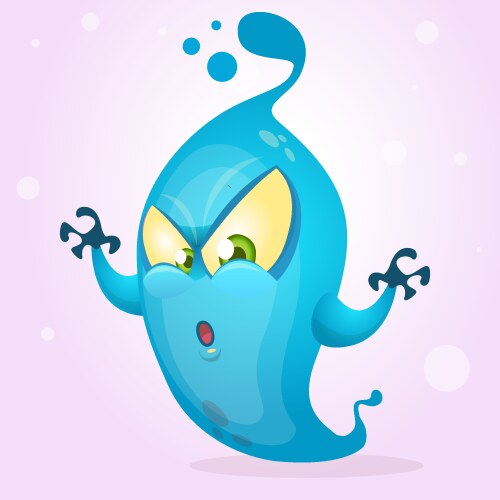 Cartoon monster ghost angry scary monsters mascot Vector Image