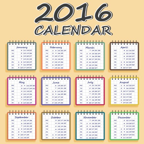 2026 Calendar - Sunday Start – Royalty-Free Vector | VectorStock