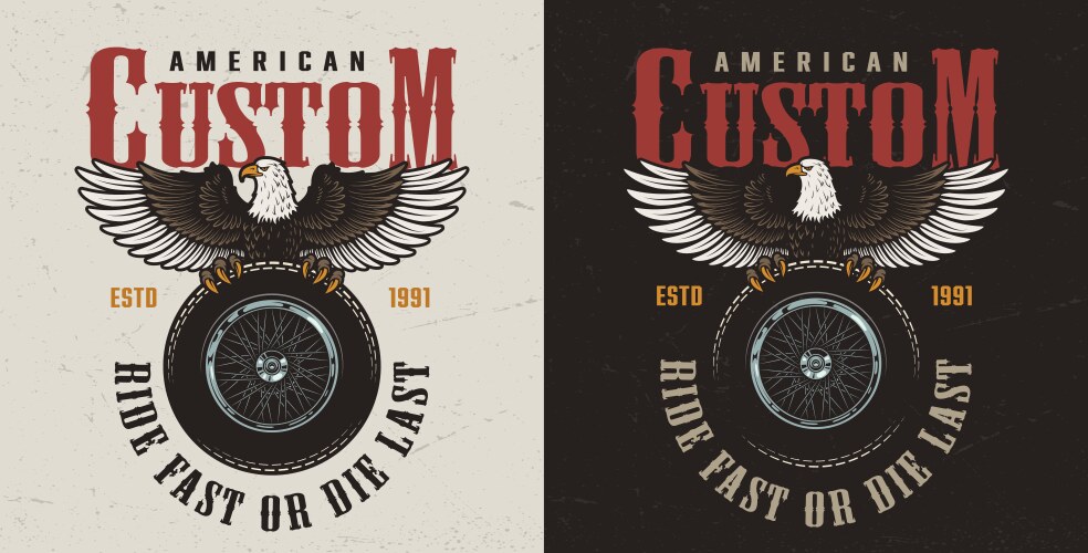 Vintage motorcycle repair service round logo Vector Image